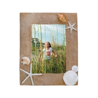 4x6 Sand & Shell Photo Frame Picture Holder for Wall Shelf or Tabletop ...