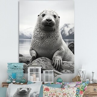 Designart "Alaska Arctic Seal" Alaska Wall Art Living Room - Bed Bath ...