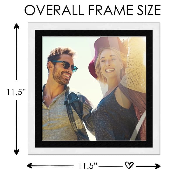 7x7 Frame White Matted for 7x7 Picture or 10x10 Art Poster Without ...