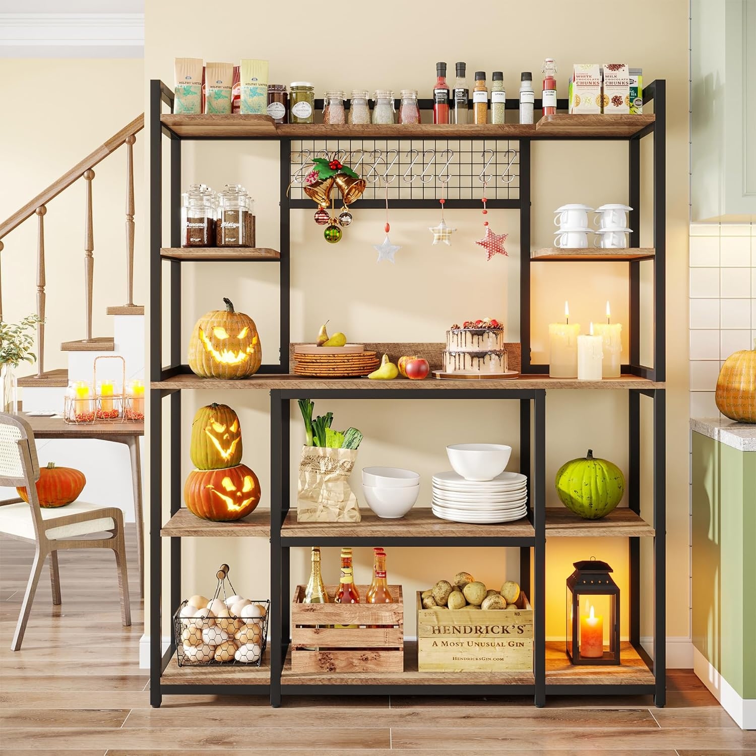 Bakers rack for large microwave store