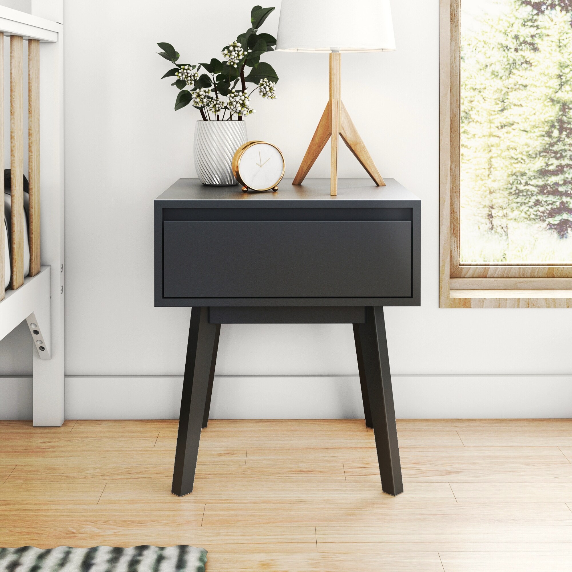 Max and Lily Scandinavian Nightstand with 1 Drawer On Sale Bed Bath Beyond 38306418