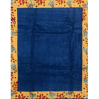 Ahgly Company Machine Washable Abstract Denim Dark Blue Area Rugs - Bed ...