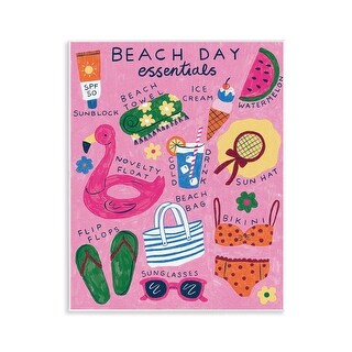 Stupell Beach Day Essentials Wall Plaque Art Design By Lisa Barlow ...