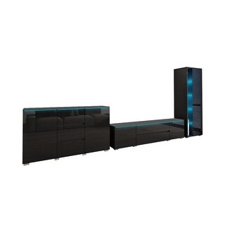 Euphoria Set 01TV-SB-BK Modern Wall Unit Entertainment Center - Bed ...