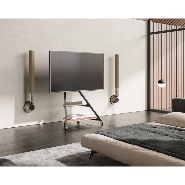 FITUEYES Modern Corner TV Stand for 55-88 inch TV Floor TV Cart with ...