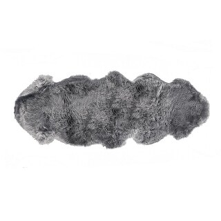 HomeRoots 2' X 6' Dark Gray New Zealand Lambs Wool Handmade Area Rug ...