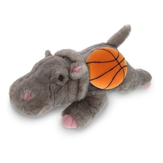 DolliBu Soft Huggable Hippo Stuffed Animal with Basketball Plush - 13 ...