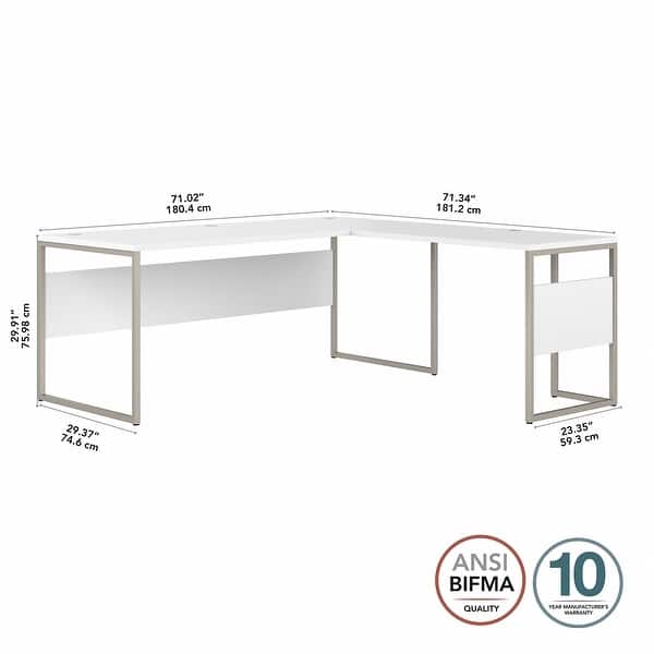 Hybrid 72W x 30D L Shaped Table Desk by Bush Business Furniture - Bed ...