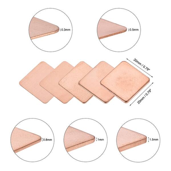 Flat IC Chipset Thermal Copper Heatsink for CPU GPU RAM 5 Set Total ...