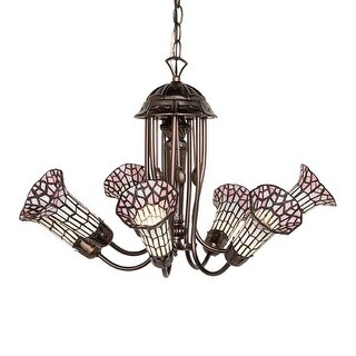 Meyda Tiffany 251595 Stained Glass 7 Light 24" Wide Chandelier - Bed ...