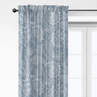 Shellabrate Cornflower Cotton Rod Pocket Drapery Panel Set of 2 - Bed ...
