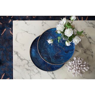 Set of Two Modern Chic Blue Trays L:D14, S:D12 inch - Bed Bath & Beyond ...