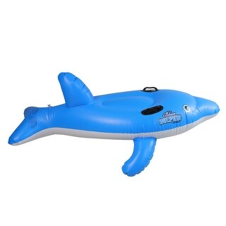 61" Inflatable Blue Ride-On Dolphin Children's Swimming Pool Float ...