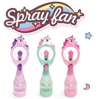 Cute Unicorn Handheld Water Misting Fan Battery Powered For Picnic ...