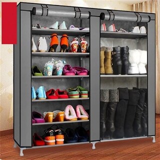 Double Rows Shoe Rack Shelf Storage Closet Organizer Cabinet Portable ...