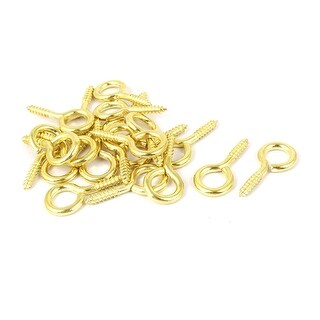 Garden Vine Wire 5.2mm Thread Dia Eyelet Screw Eye Hook 20pcs - Gold ...