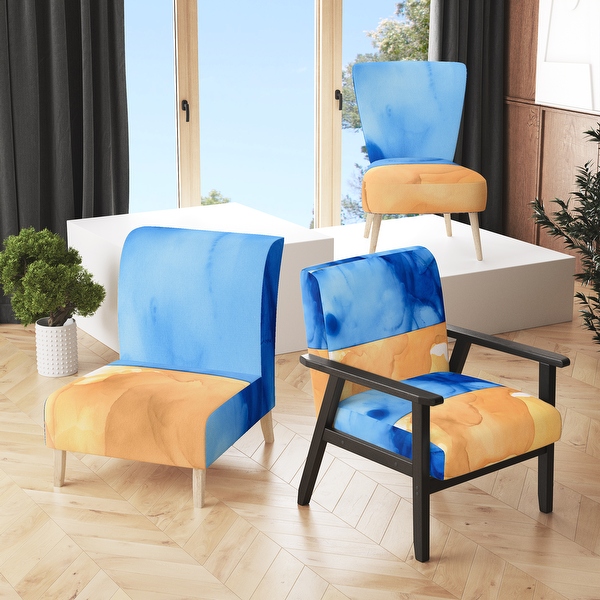 Orange and blue accent chair store