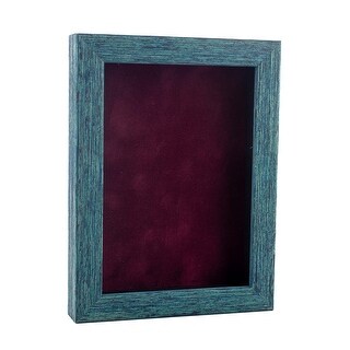 18x24 Shadow Box Frame Blue Wood | 1" Usable Display Depth | Includes a ...