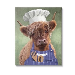 Stupell Highland Cattle Chef Canvas Wall Art Design By PSL Art - Bed ...