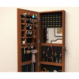 Wall mount and over the door jewelry cabinet mirrored furniture jewelry ...