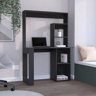 Compact Computer Desk with Hutch & Multiple Shelves - Bed Bath & Beyond ...