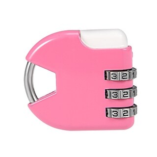3 Digit Combination Padlock, 3mm Steel Shackle Dia Code Locks Pink ...