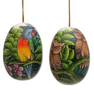 Novica Handmade Forest Of Birds Wood Ornaments (Pair) - Bed Bath ...