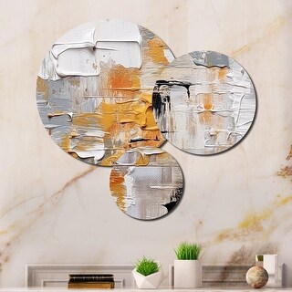 Designart "Beige and Gold Cubist Kaleidoscope III" Cubism Metal Wall ...