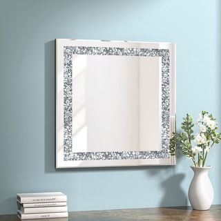 KOHROS Diamond Silver Glass Wall Mirror Square - Bed Bath & Beyond ...