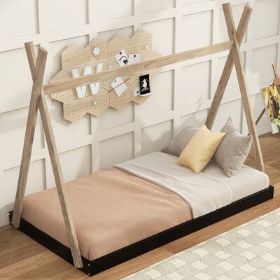 Minimalist Twin Size Floor Bed Unique Triangle Structure Tent Bed Lazzy ...
