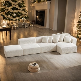 Classic L-shaped Modular Sofa Convertible Sectional Sofa - Bed Bath ...