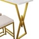 4-Piece Counter Height Extra Long Console Bar Dining Table Set with 3 ...