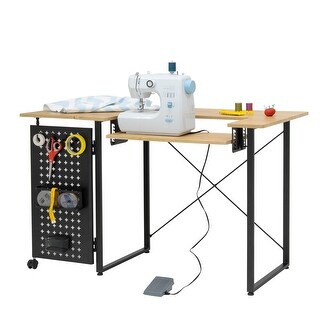 Sew Ready Pivot Sewing Table with Storage Panel and Adjustable Platform ...