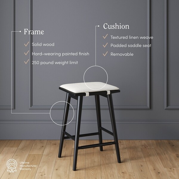 Barker Boucle Upholstered Barstool Backless Counter Height Stool with Cushion On Sale Bed Bath Beyond 36702650