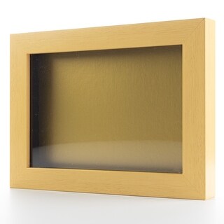Natural 5x7 Wood Shadow Box with Gold Acid-Free Backing - With 5/8 ...