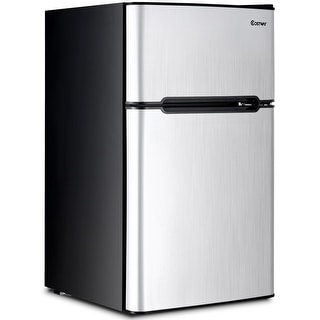 Refrigerator Small Freezer Cooler Fridge Compact 3.2 cu ft. Unit, Grey ...
