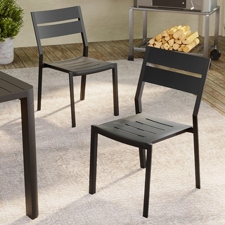 Dining Chairs Aluminum Armless with Cushion Outdoor Patio Kitchen ...