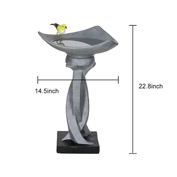 22.8-in High Concrete Bird Baths for Outdoors, Modern Bird Bath Bowl - Bed Bath & Beyond - 39554520