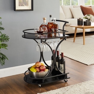 2-Tier Bar Cart Slide Bar Serving Cart - Bed Bath & Beyond - 42017518