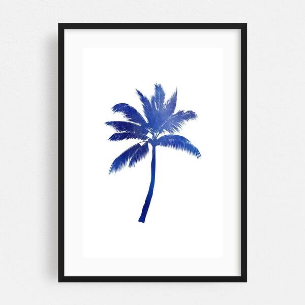 Blue Palm Tree Painting Minimal Nature Palm Trees Art Print/Poster ...