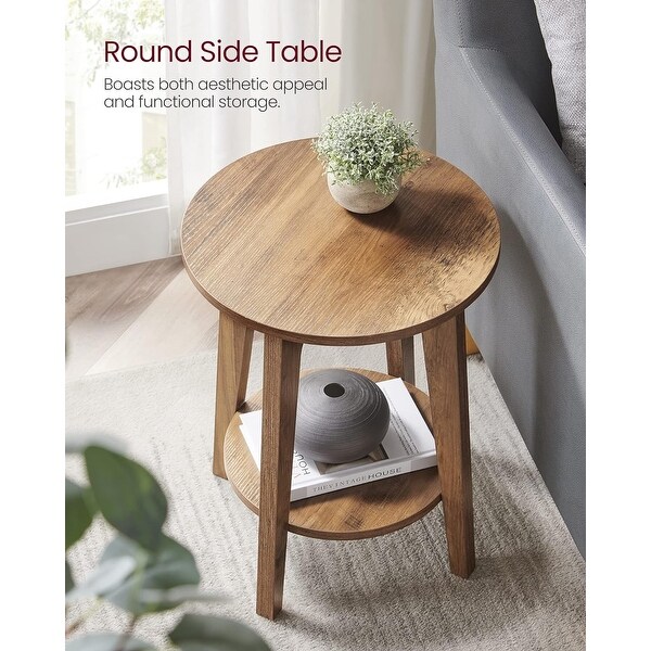 Round side table with shelf store