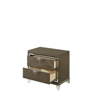 Plywood Bedside Table w/ Single Pull Metal Knob and Acrylic Legs - Bed ...