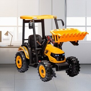 Kids 24V Ride-On Car Excavator, Battery-Powered Tractor Toy with ...