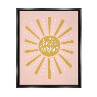 Stupell Hello Sunshine Sun Rays Framed Floater Canvas Wall Art, Design ...