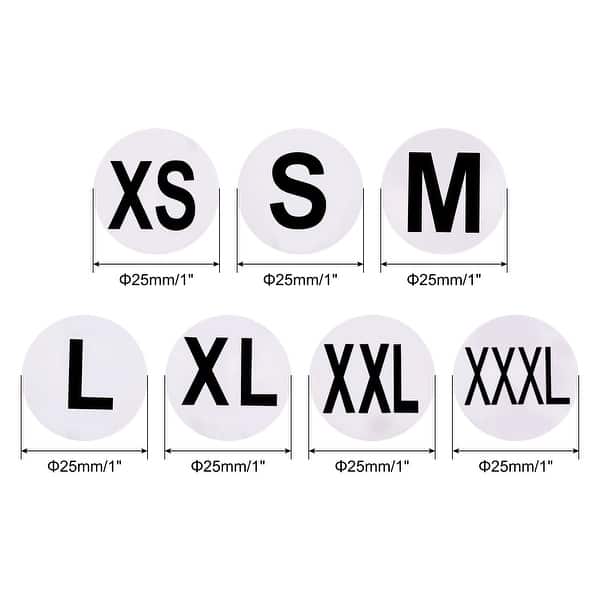 Clothing Size Sticker Label Coding Label 25mm Dia Adhesive Labels - Bed ...