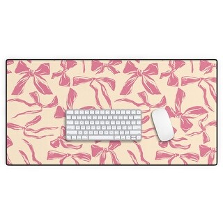 LouBruzzoni Pink bow pattern Desk Mat - Bed Bath & Beyond - 40484893