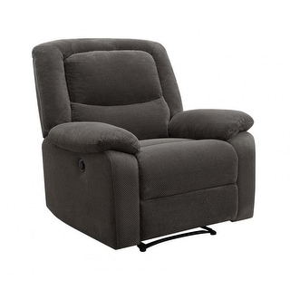 Push-Button Power Recliner with Deep Body Cushions, Gray Fabric - Bed ...