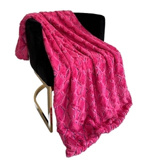 Plutus Fuchsia Purple Diamond Faux Fur Luxury Throw Blanket - Bed Bath ...