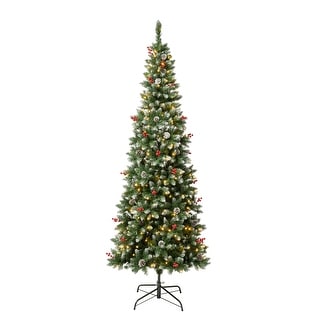 National Tree Company 7.5 ft. Cullen Pine Slim Tree with LED Lights - 7 ...