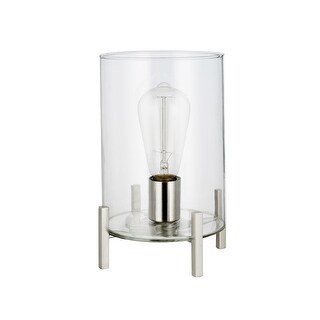 10" Clear Mini Uplight Glass Lamp, LED bulb included - 6.75x6.75x9.75 ...